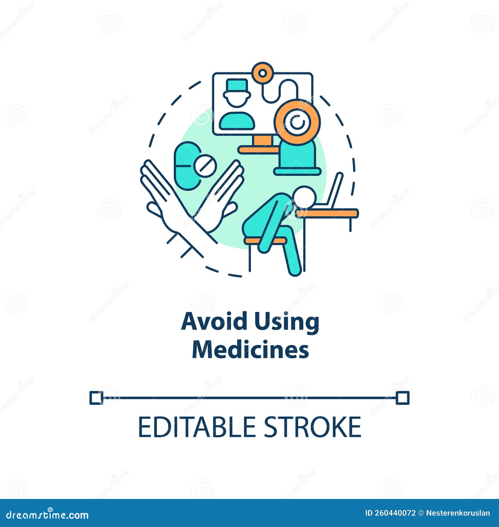 Avoid Using Medicines Concept Icon Stock Vector - Illustration of ...