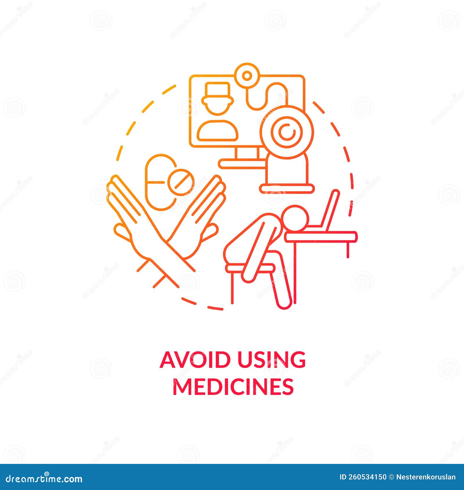 Avoid Using Medicines Red Gradient Concept Icon Stock Vector ...