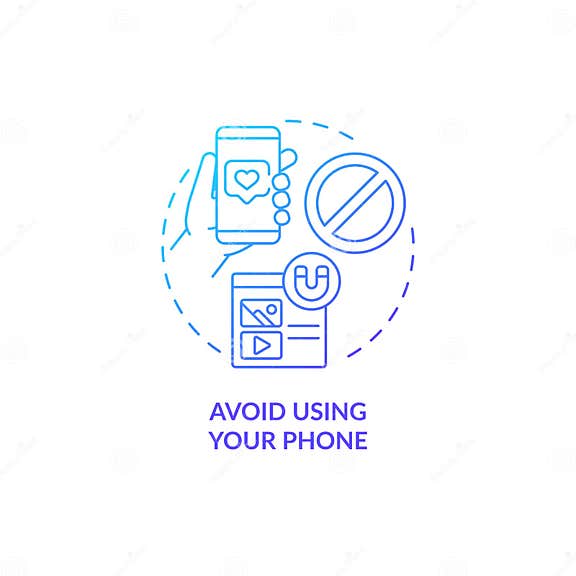 Avoid Using Your Phone Blue Gradient Concept Icon Stock Vector ...