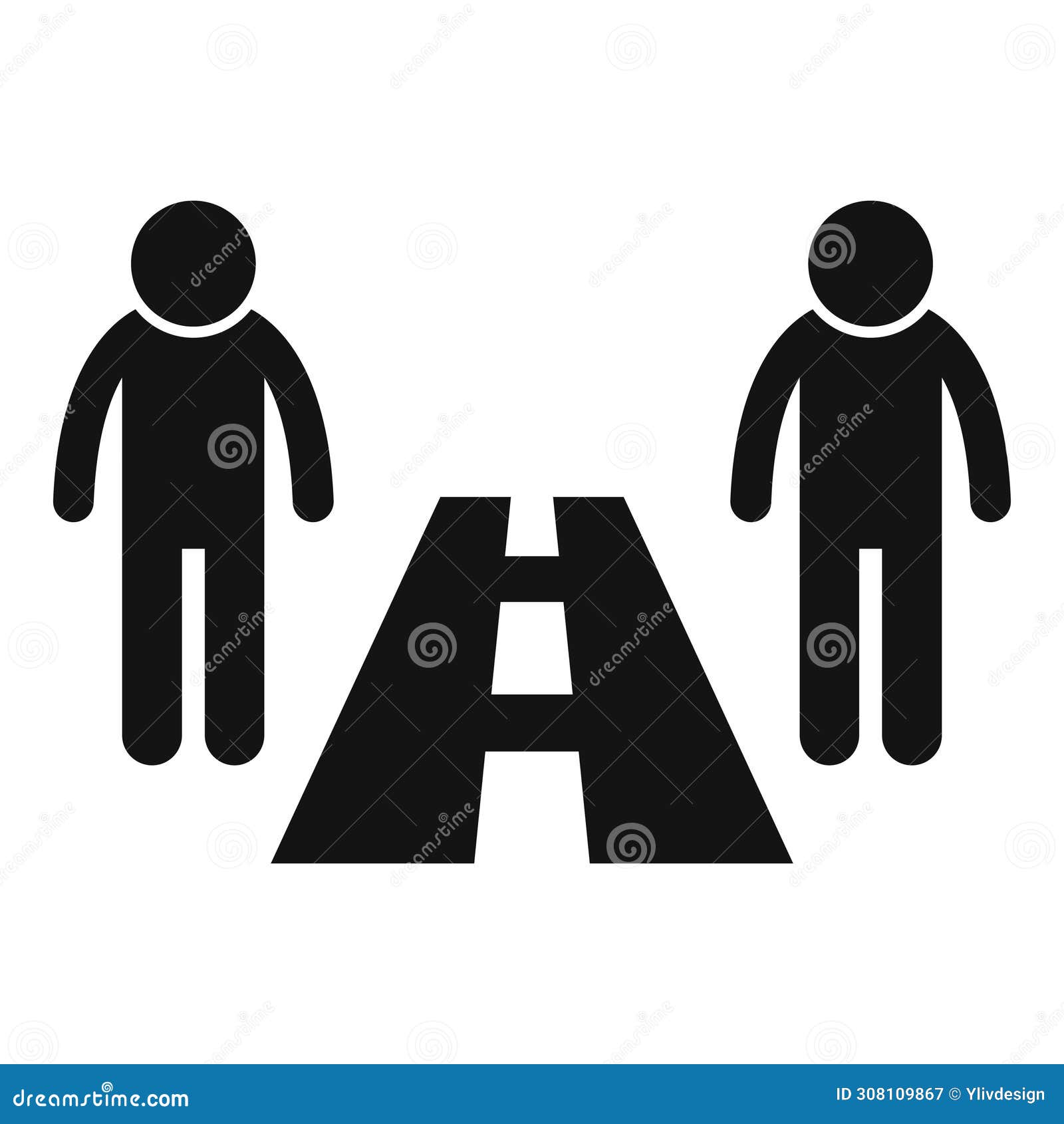 Avoid Walk Road Distance Icon Simple Vector. Home Precaution Stock ...