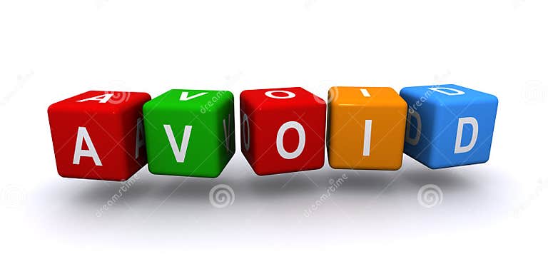 Avoid word block on white stock illustration. Illustration of cross ...