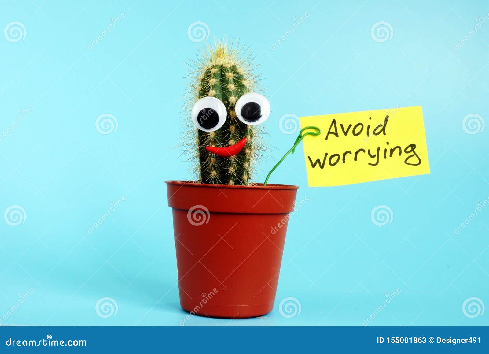Avoid Worrying Sign and Cactus. Stop Stress Concept Stock Image - Image ...