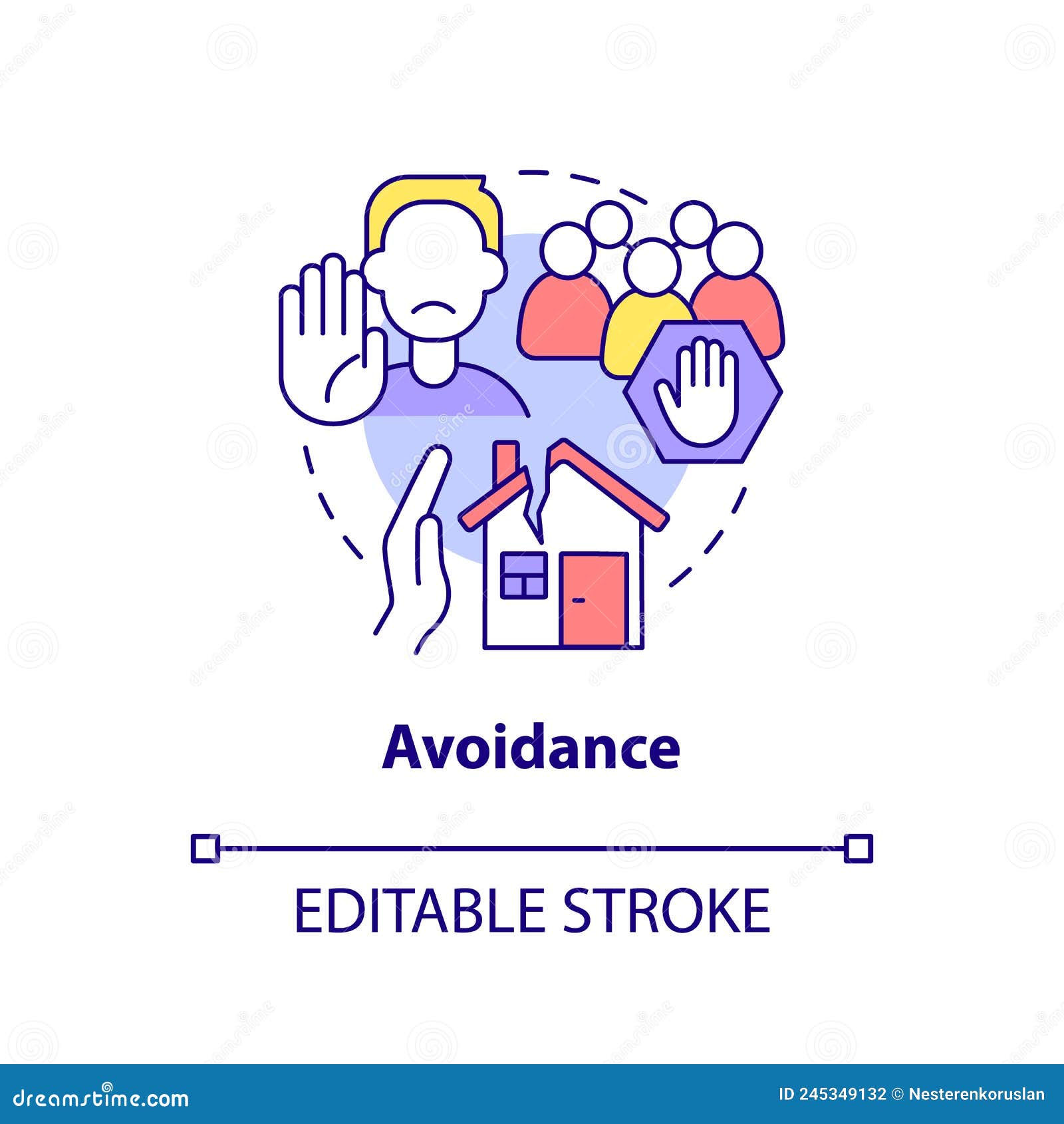 Avoidance concept icon stock vector. Illustration of behavior - 245349132
