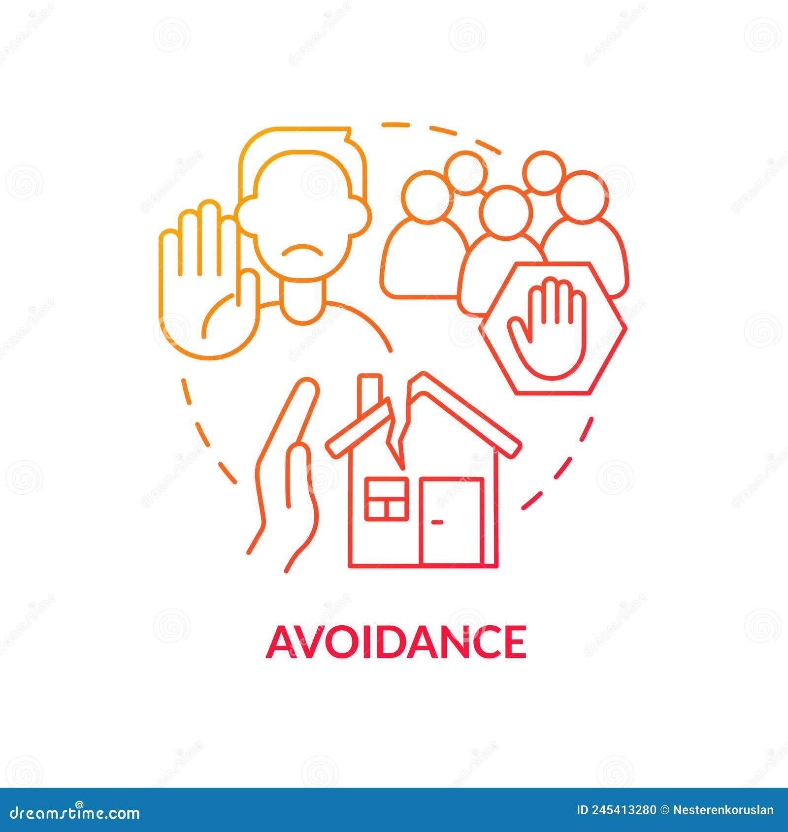 Avoidance Red Gradient Concept Icon Stock Vector - Illustration of icon ...