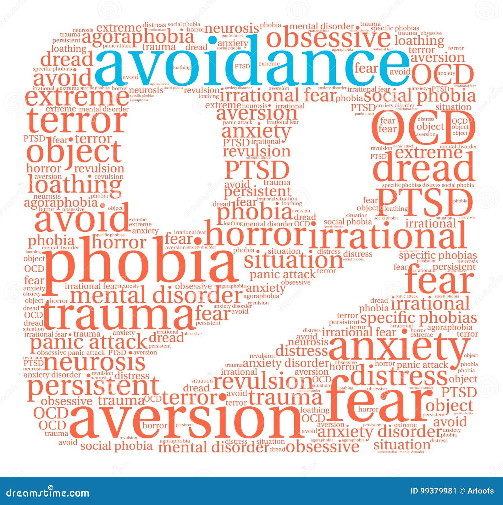 Avoidance Word Cloud stock vector. Illustration of compulsive - 99379981