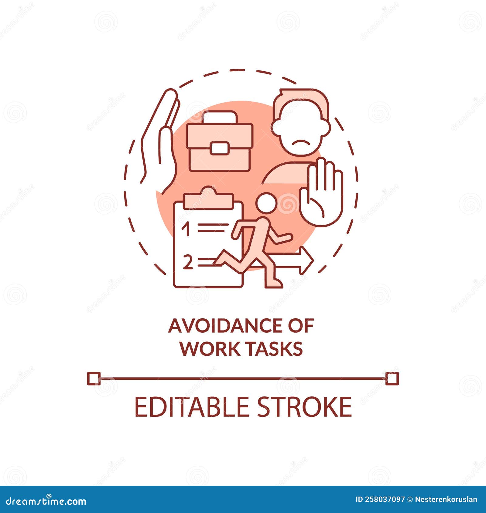 Avoidance of Work Tasks Red Concept Icon Stock Vector - Illustration of ...