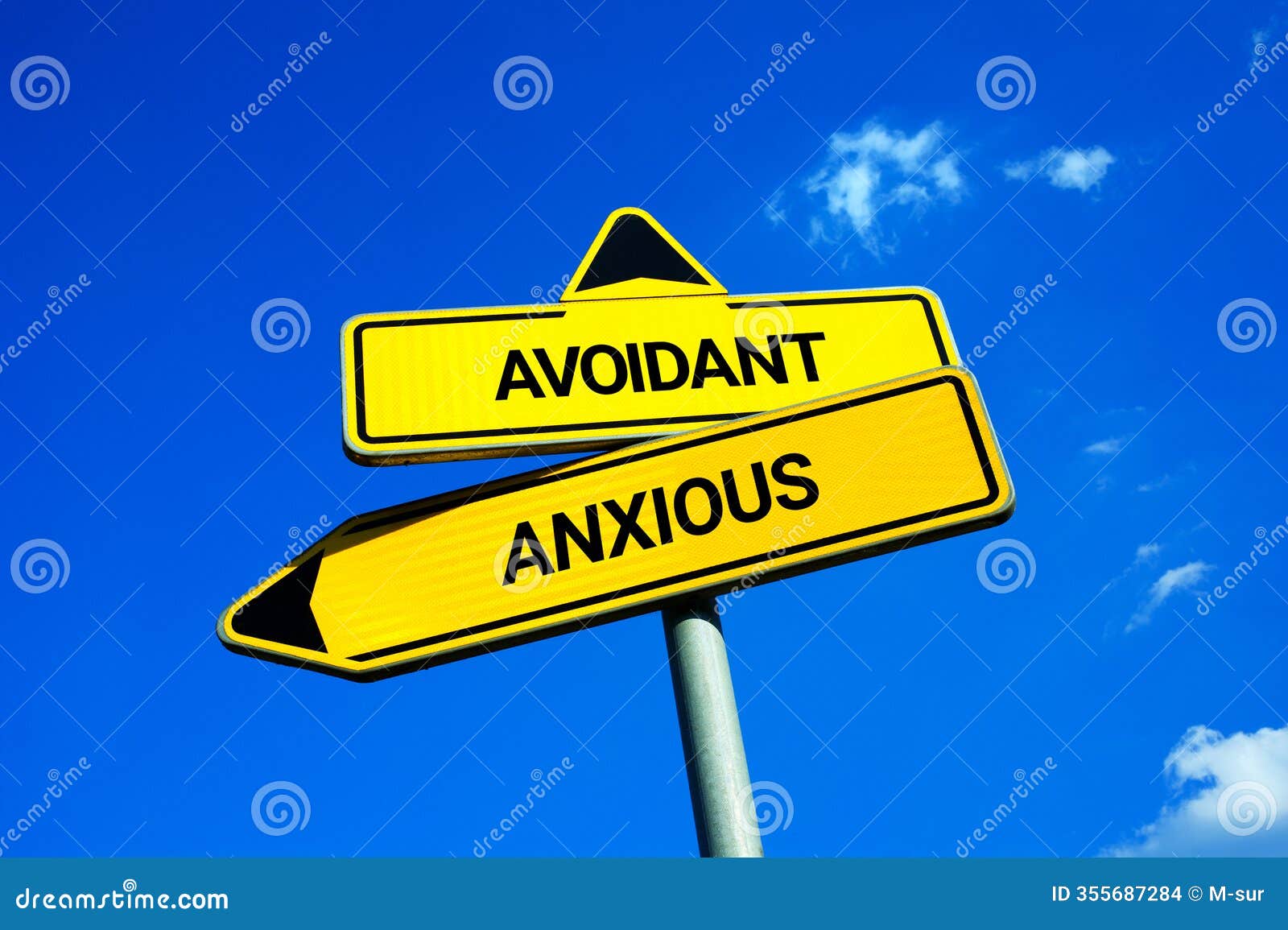 Avoidant vs Anxious stock photo. Image of decisionm - 355687284