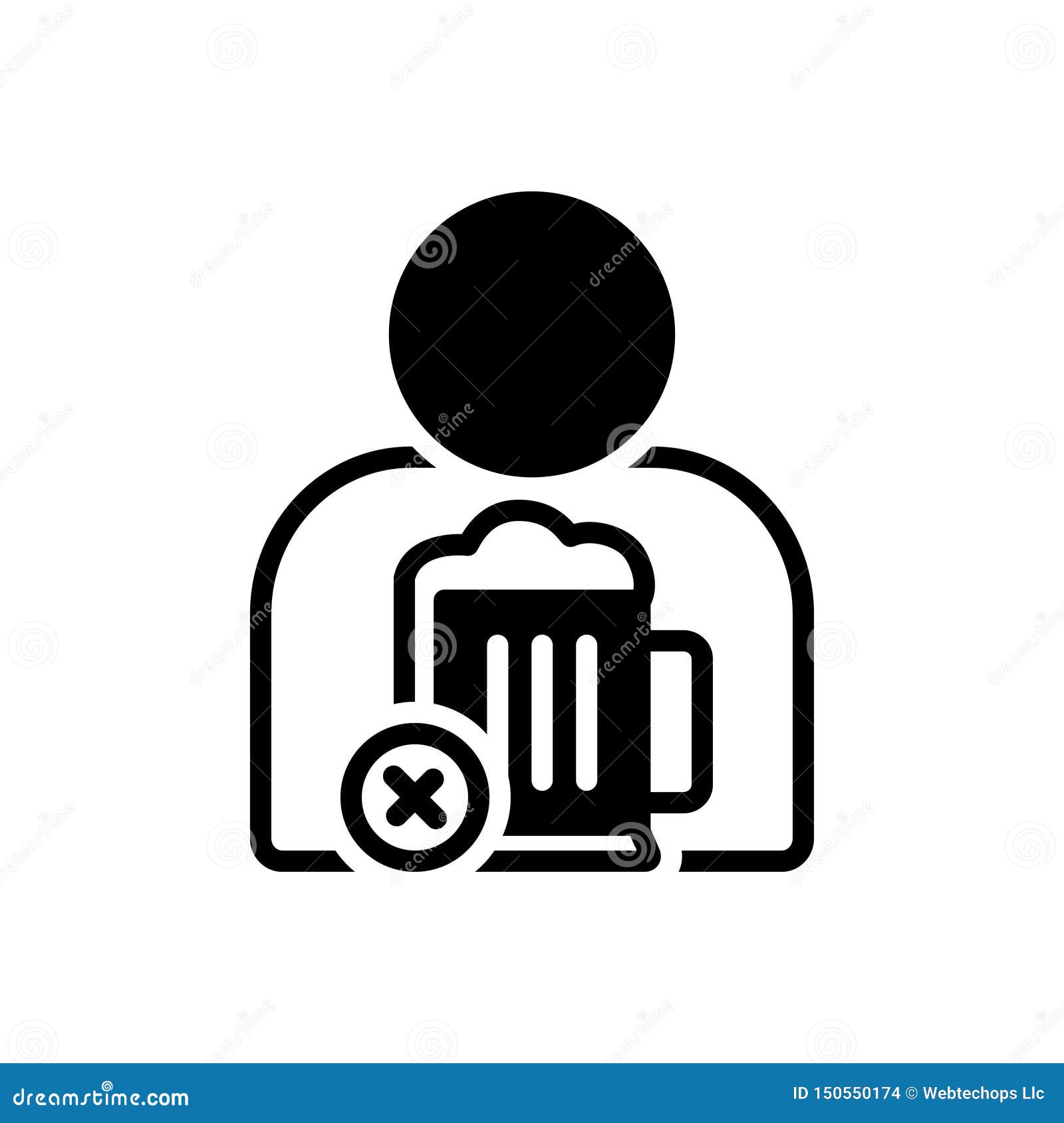 Black Solid Icon for Avoided, Refuse and Reject Stock Vector ...