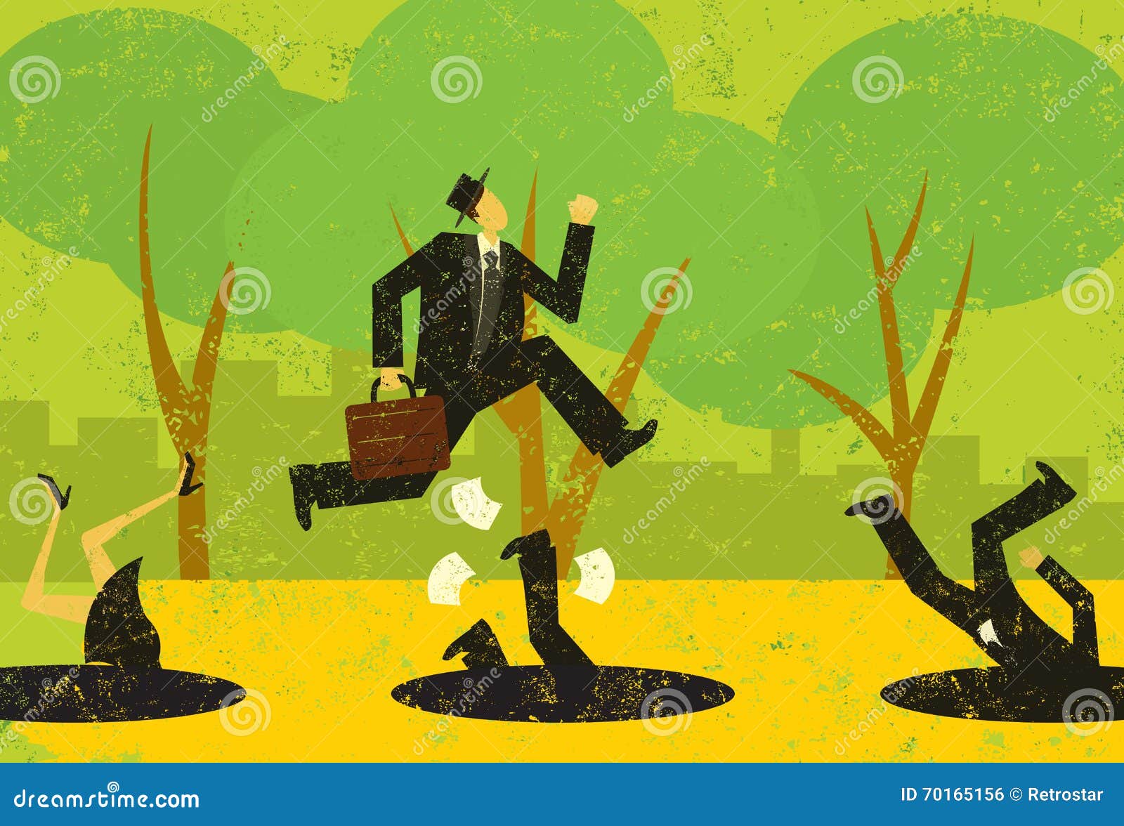 Avoiding Business Pitfalls stock vector. Illustration of adversity ...