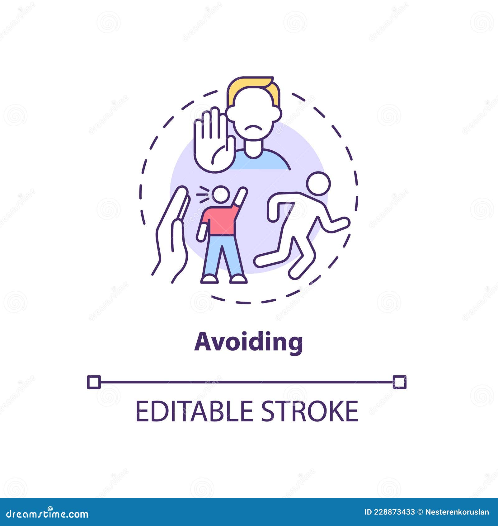 Avoiding concept icon stock vector. Illustration of concept - 228873433