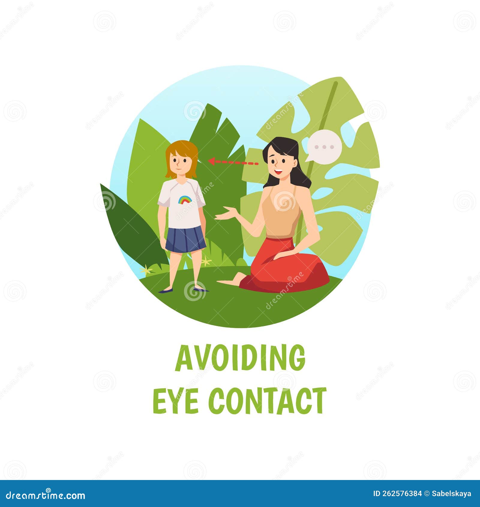 Avoiding Eye Contact Autism Weird Behavior in Child, Flat Vector ...