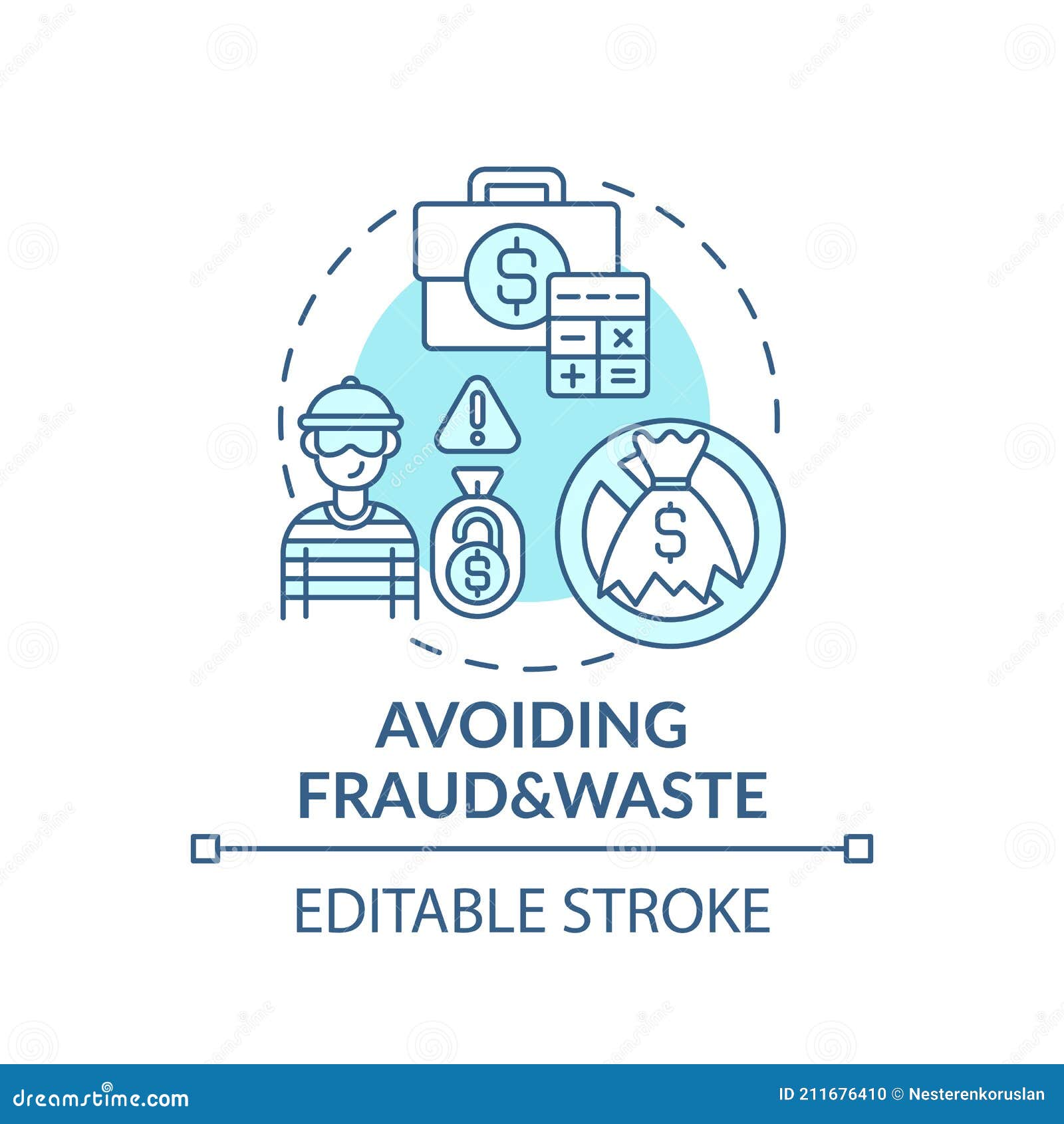 Avoiding Fraud and Waste Concept Icon Stock Vector - Illustration of ...