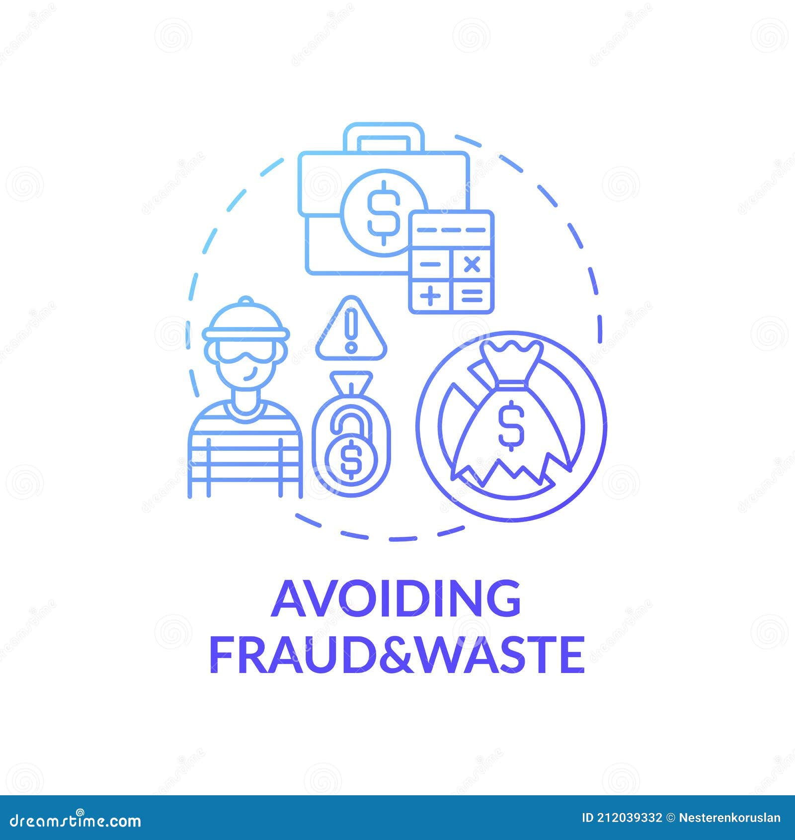 Avoiding Fraud And Waste Concept Icon Vector Illustration ...
