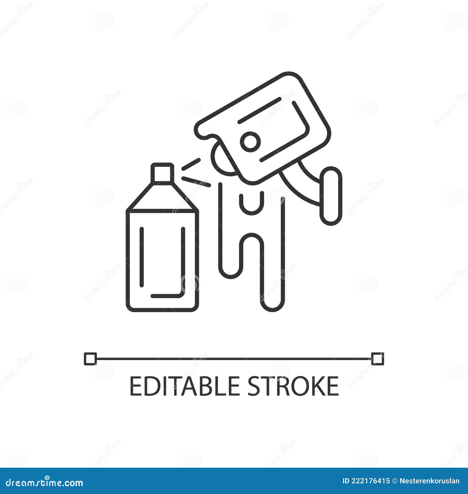 Avoiding Graffiti Damage With Security Camera White Linear Icon For ...