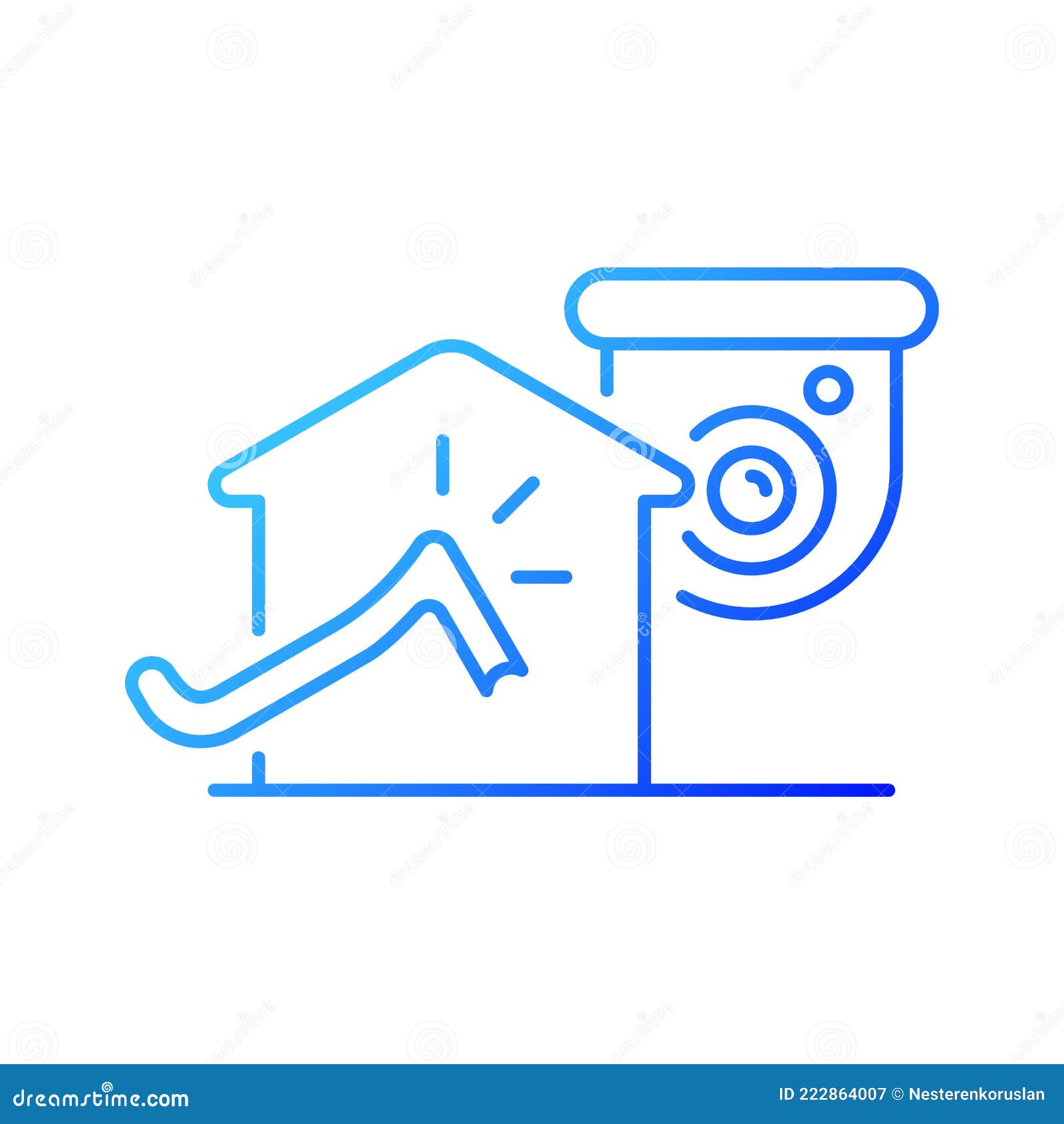 Avoiding House Intrusion with CCTV System Gradient Linear Vector Icon ...