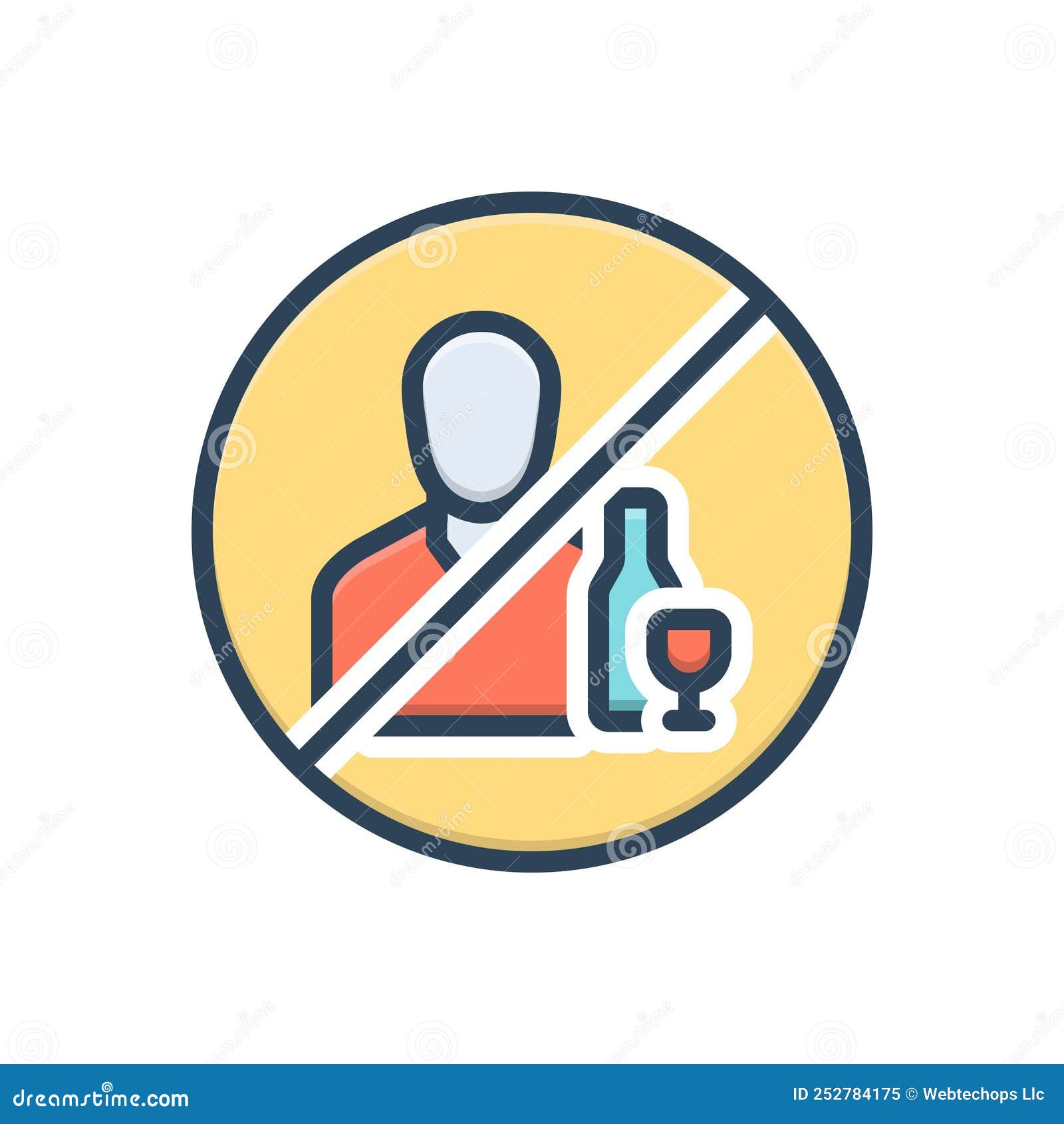 Color Illustration Icon for Avoiding, Inhibit and Prevent Stock Vector ...