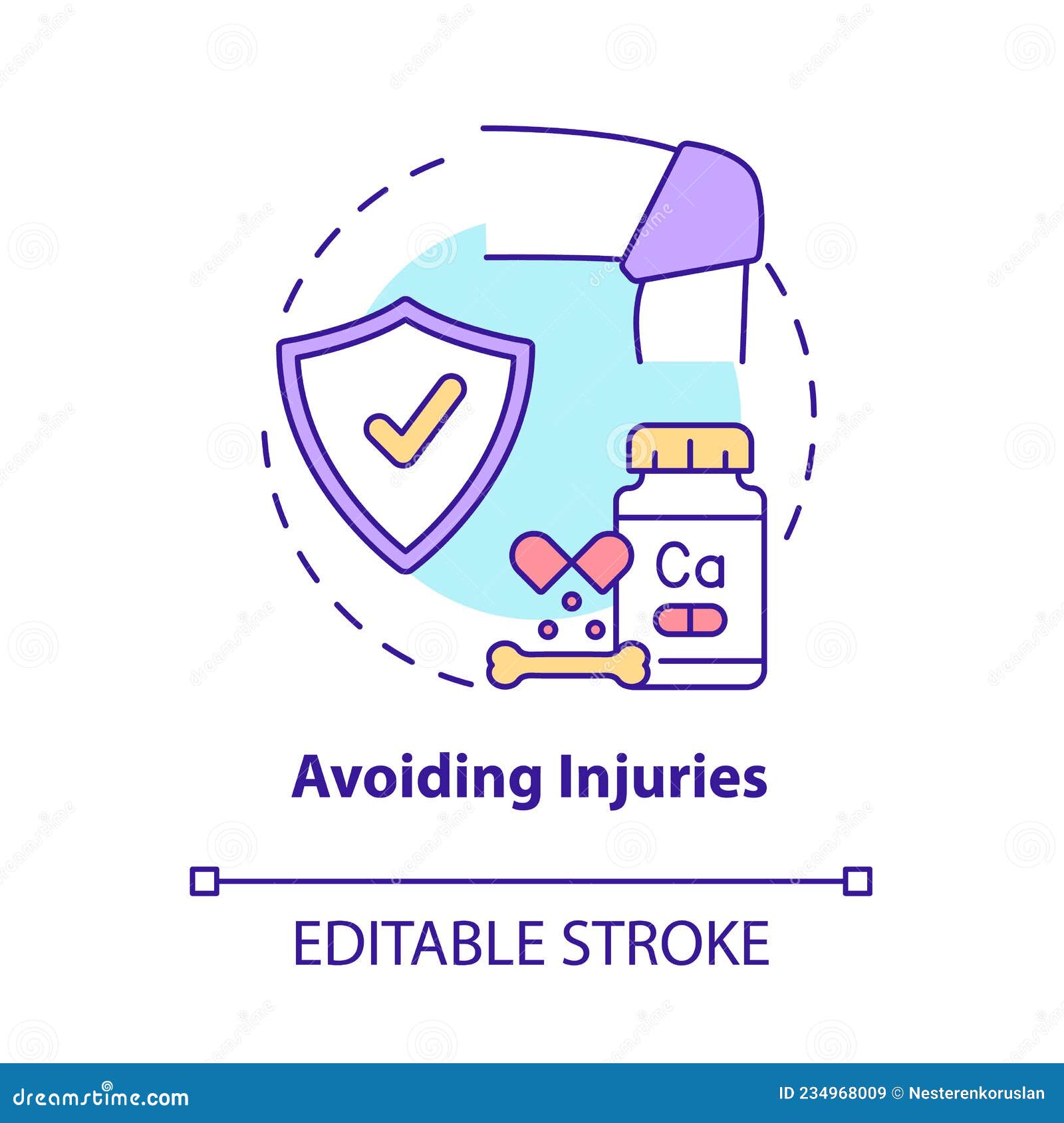 Avoiding Injuries Concept Icon Stock Vector - Illustration of ...