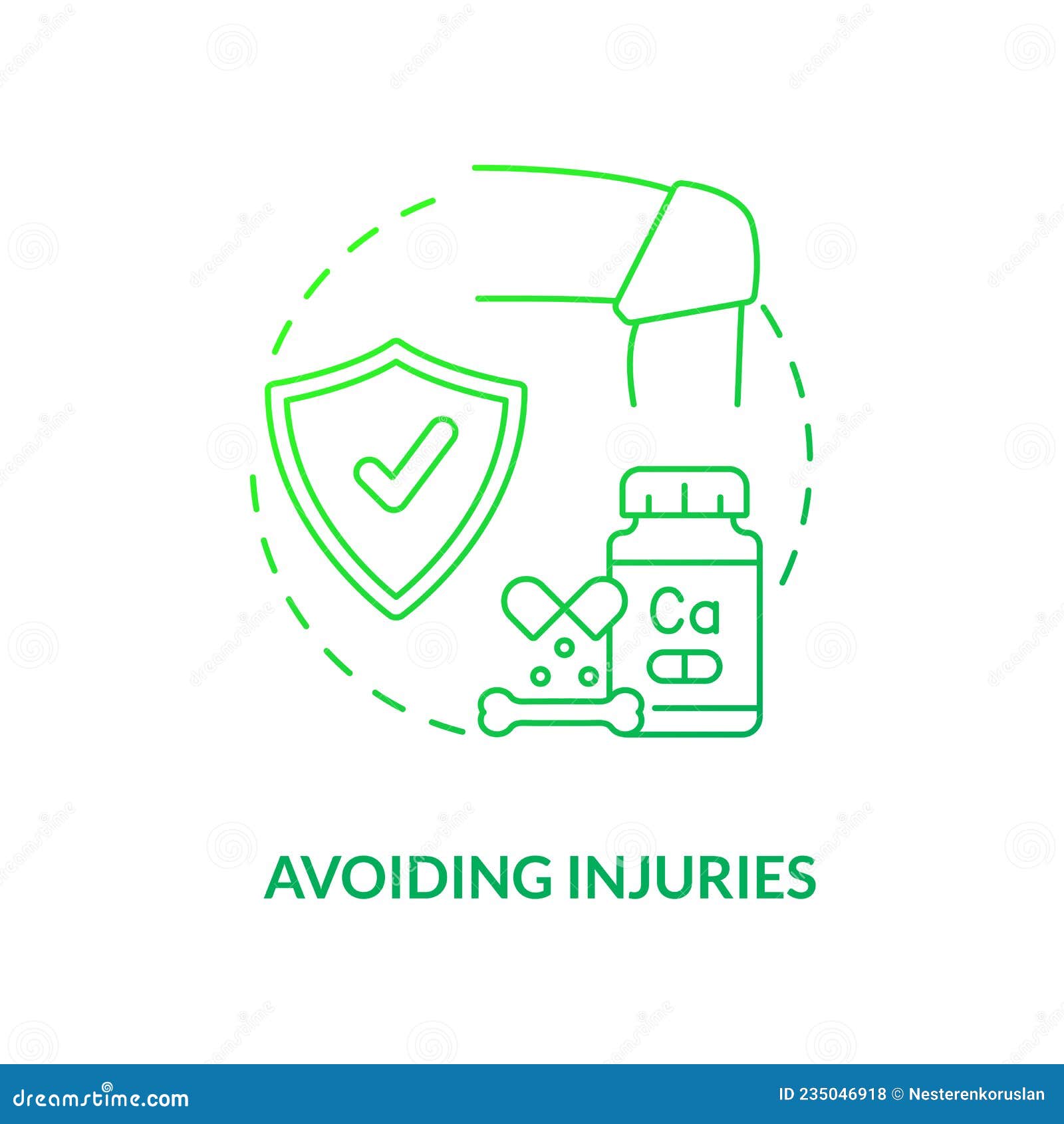 Avoiding Injuries Green Gradient Concept Icon Stock Vector ...