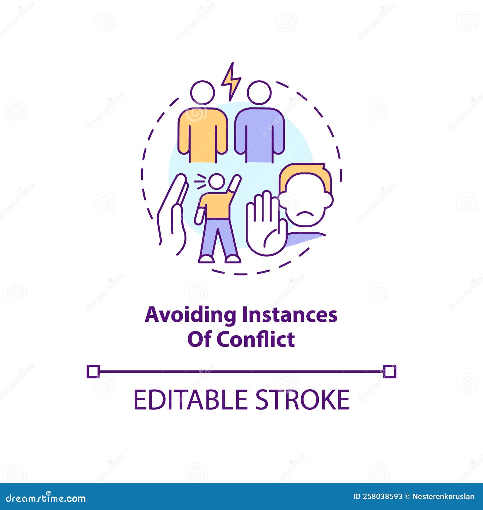 Avoiding Instances of Conflict Concept Icon Stock Vector - Illustration ...