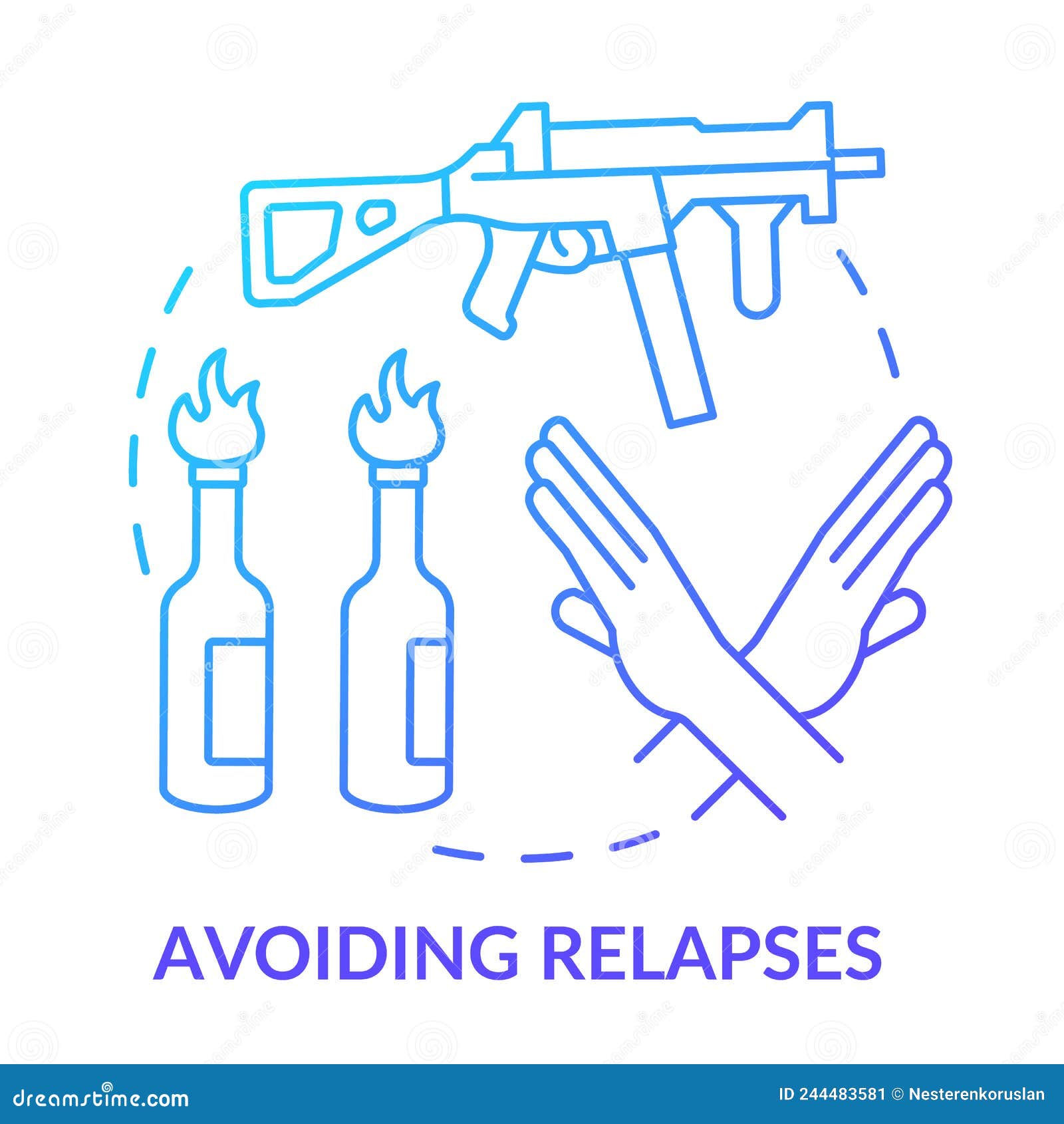 Avoiding Relapses Blue Gradient Concept Icon Stock Vector ...