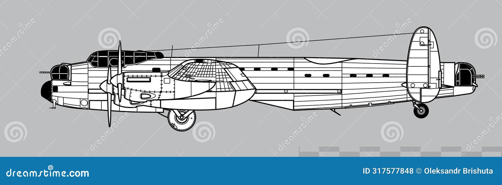 Avro Lancaster B.III Special with Upkeep Bouncing Bomb Stock Vector ...