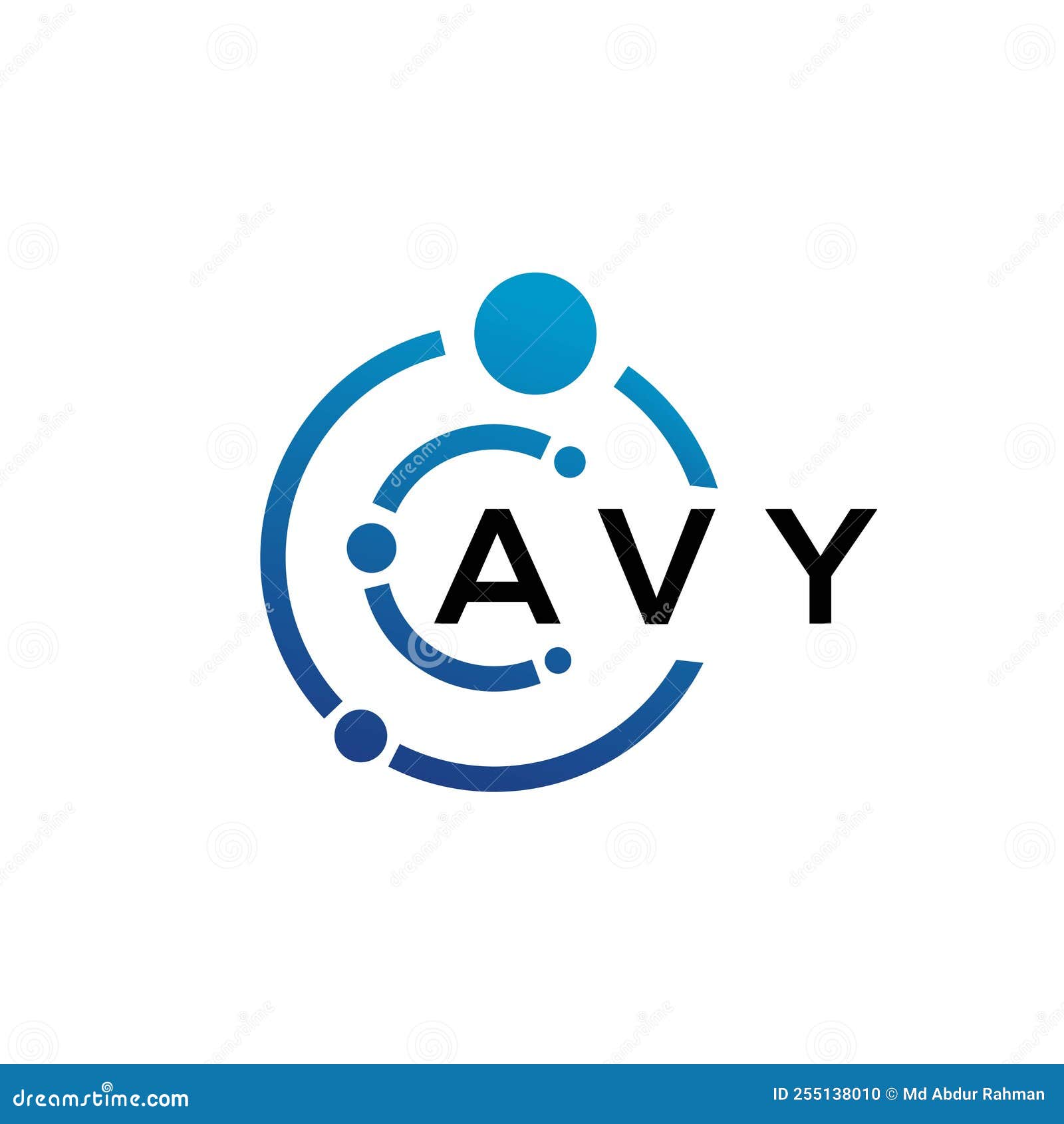 AVY Letter Logo Design on Black Background. AVY Creative Initials ...