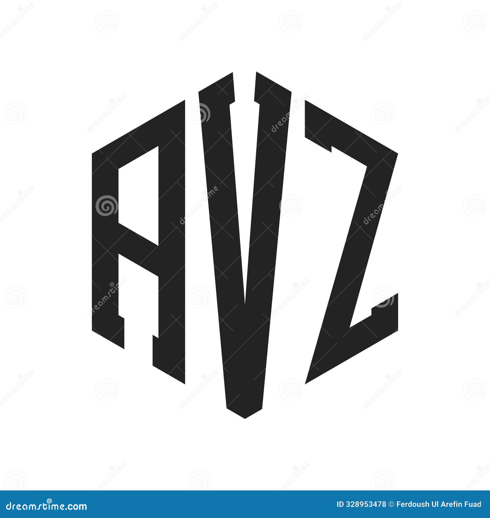 AVZ Logo Design. Initial Letter AVZ Monogram Logo Using Hexagon Shape ...