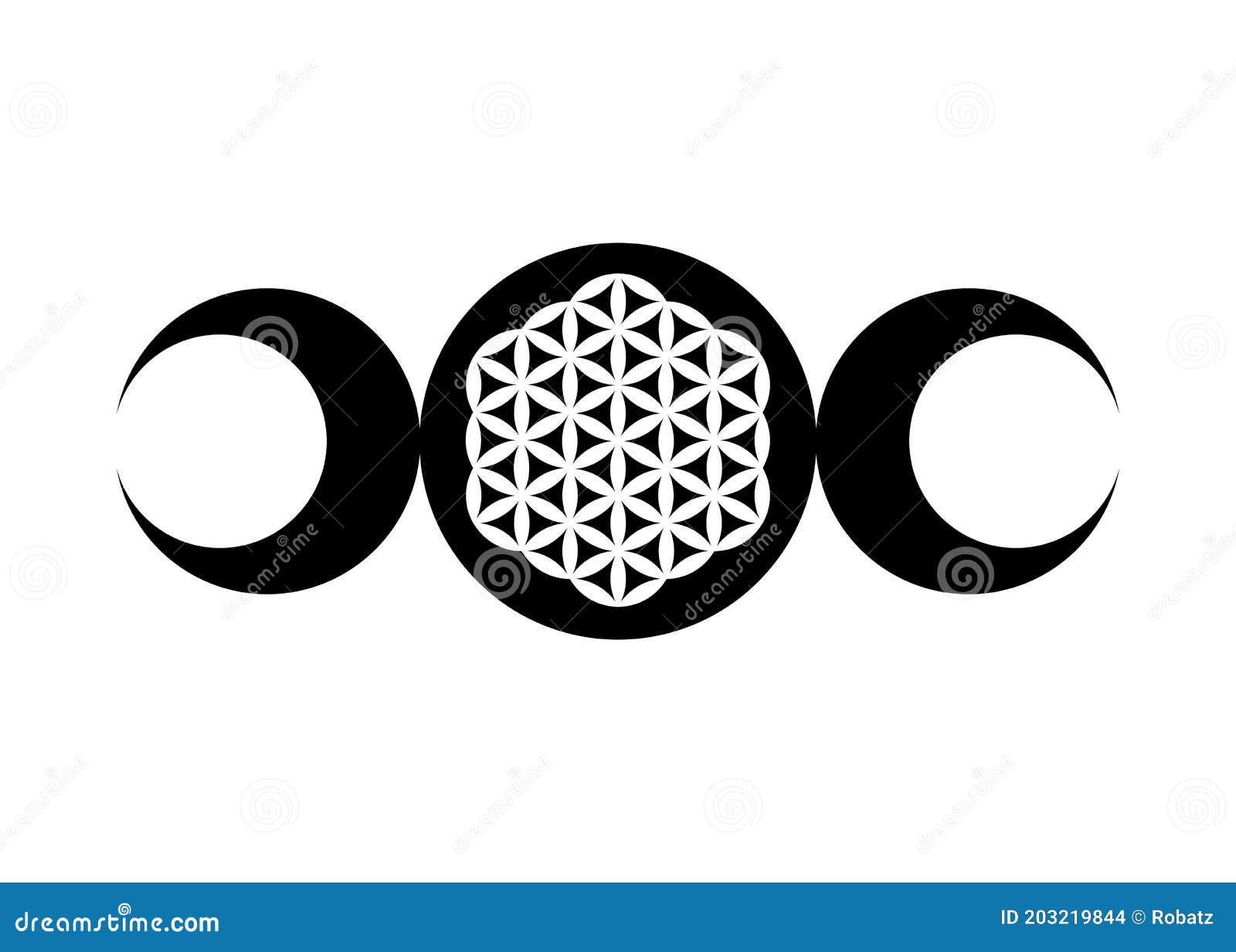 Triple Moon Religious Wiccan Sign. Wicca Logo Neopaganism Symbol ...