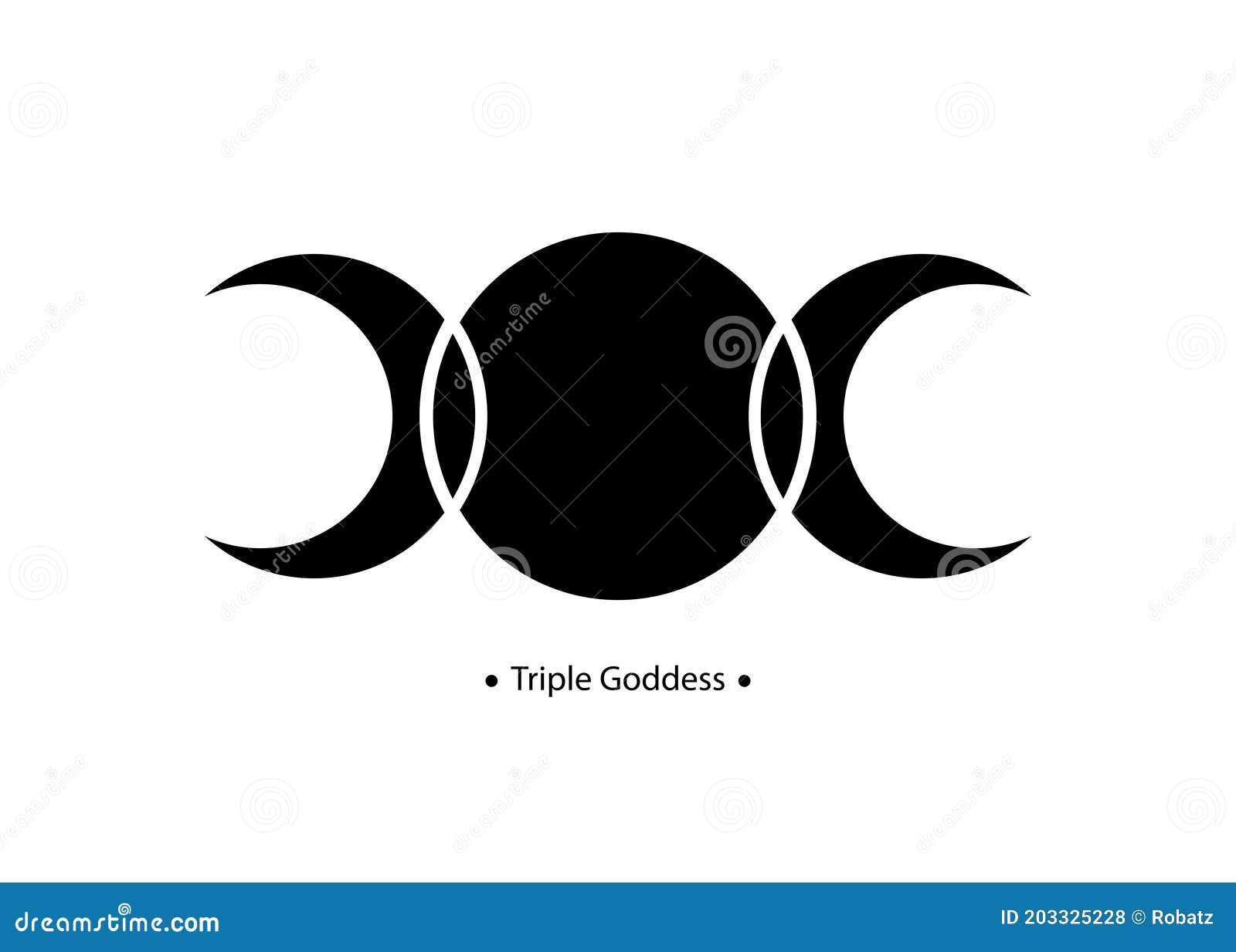 Triple Moon Religious Wiccan Sign. Wicca Logo Neopaganism Symbol ...