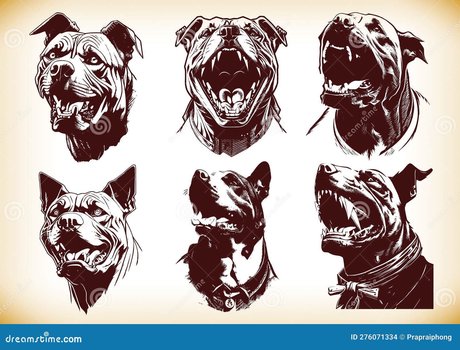 Dog Angry Pitbull Mascot Head Vector Illustration Stock Vector ...