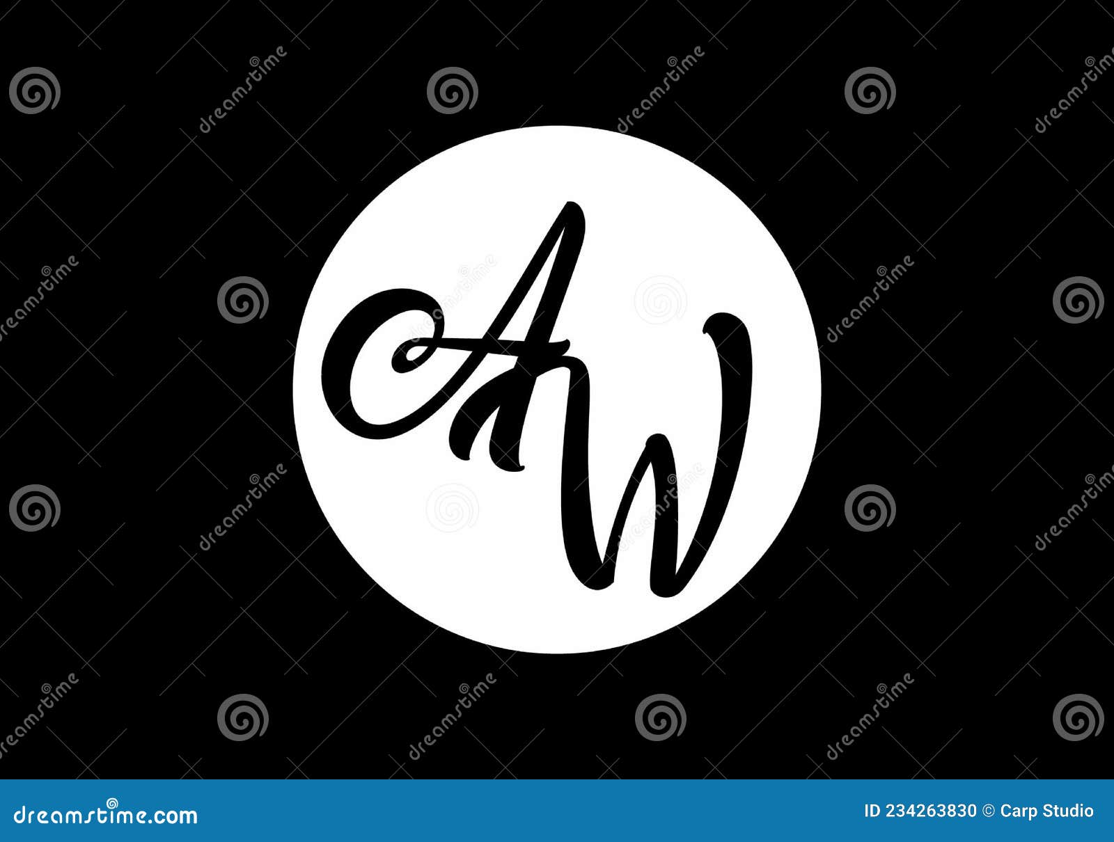 AW initial letter in color stock vector. Illustration of creative ...