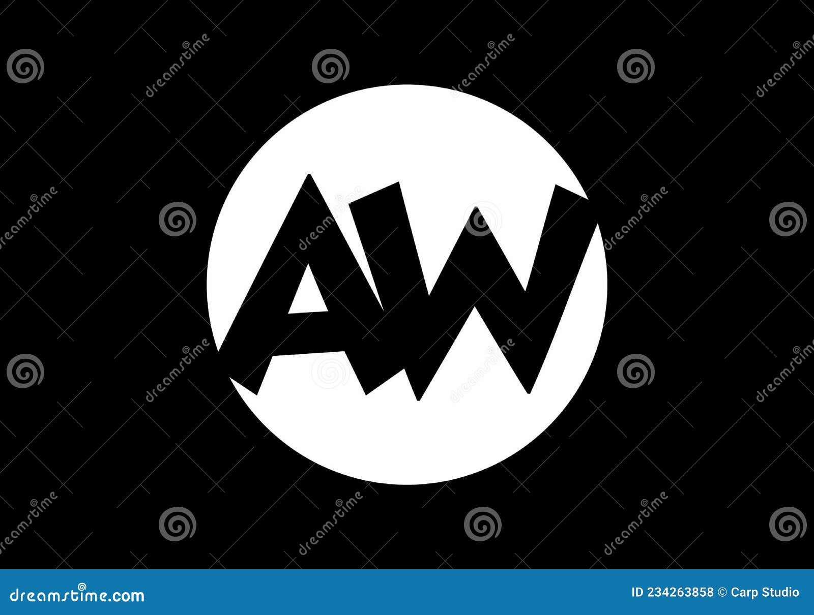 AW initial letter in color stock vector. Illustration of business ...