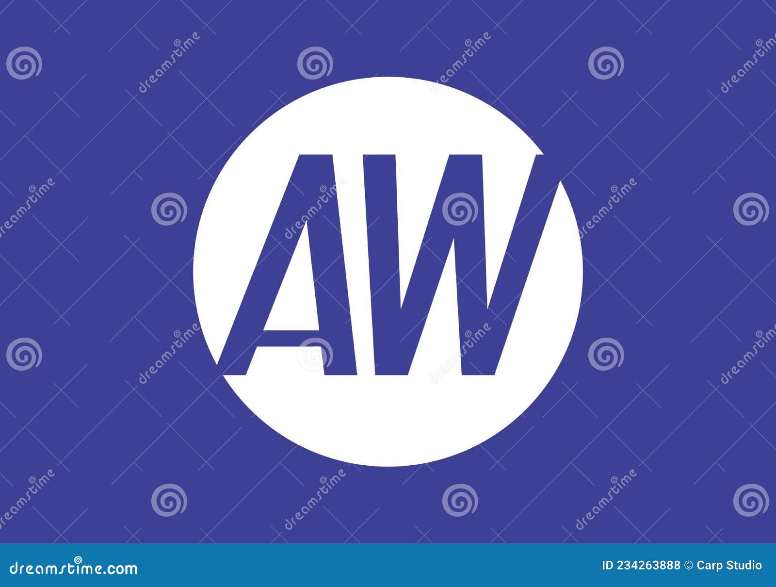 AW initial letter in color stock vector. Illustration of minimal ...