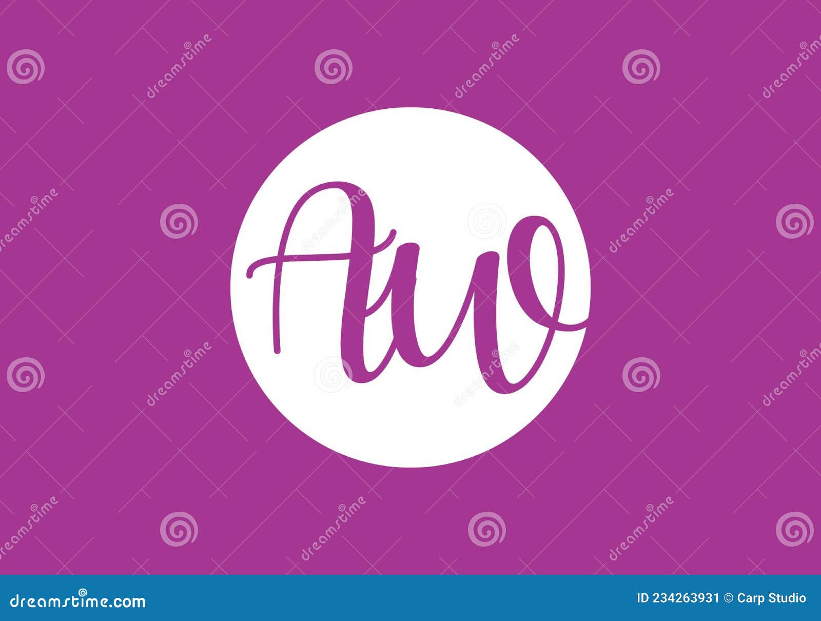AW initial letter in color stock vector. Illustration of letter - 234263931