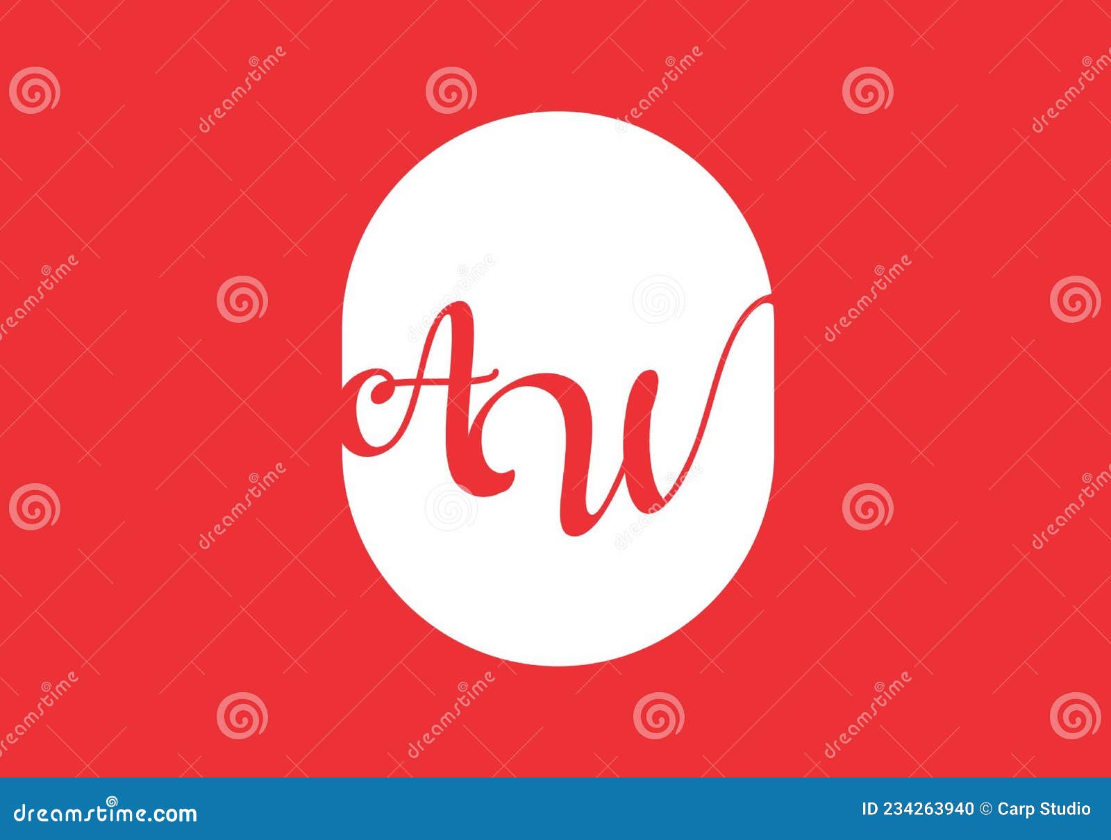 AW initial letter in color stock vector. Illustration of black - 234263940