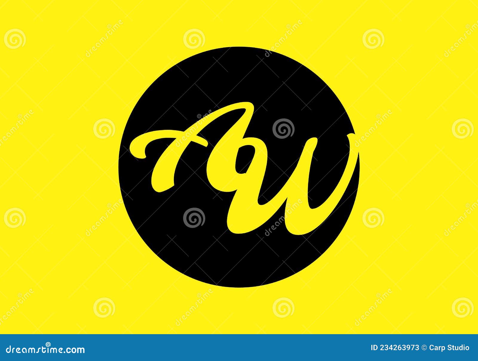 AW initial letter in color stock vector. Illustration of gold - 234263973