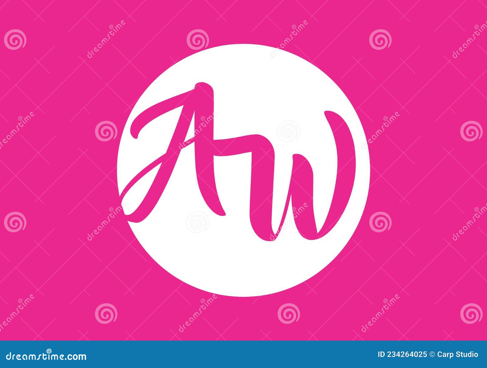 AW initial letter in color stock vector. Illustration of icon - 234264025