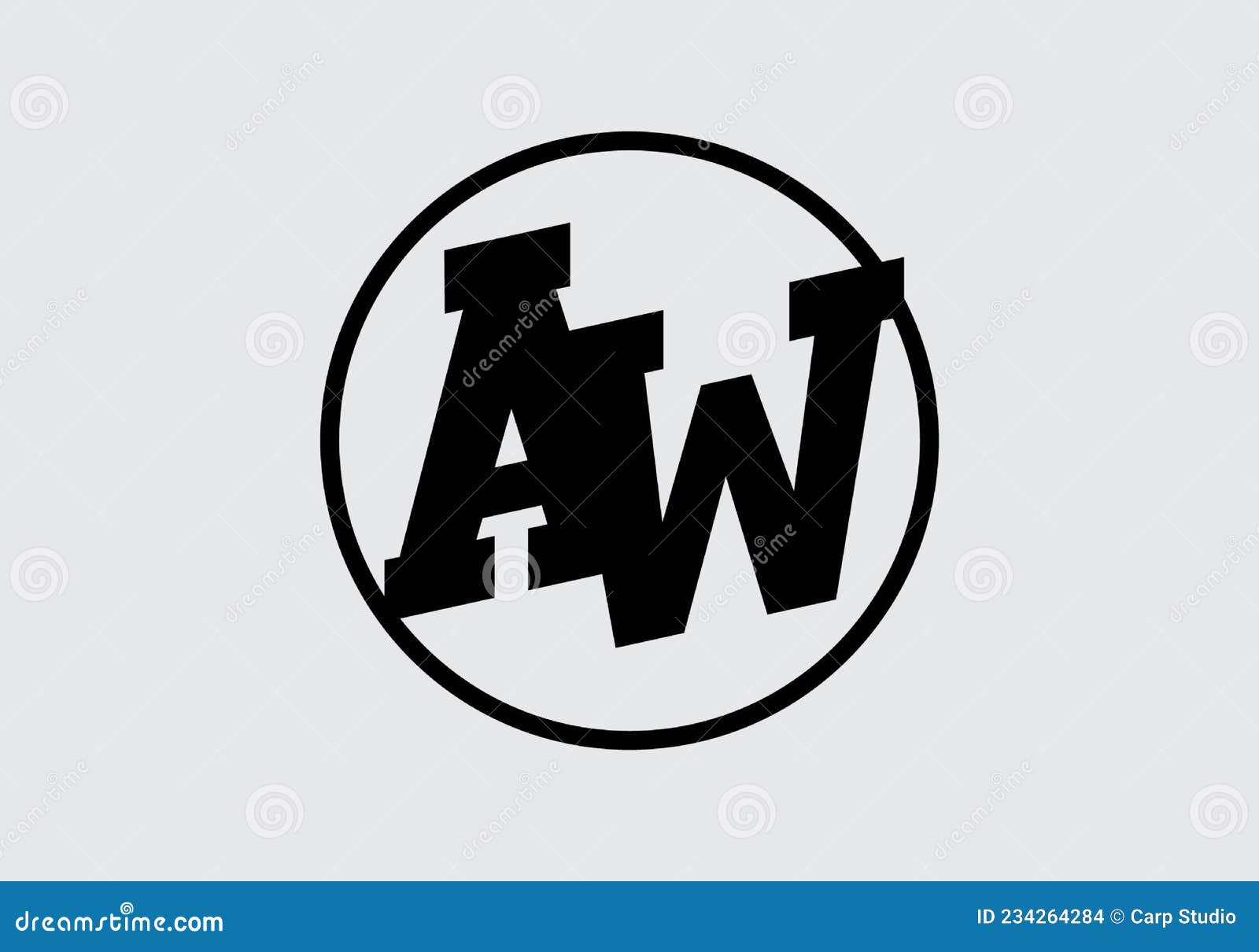 AW initial letter in color stock vector. Illustration of corporate ...