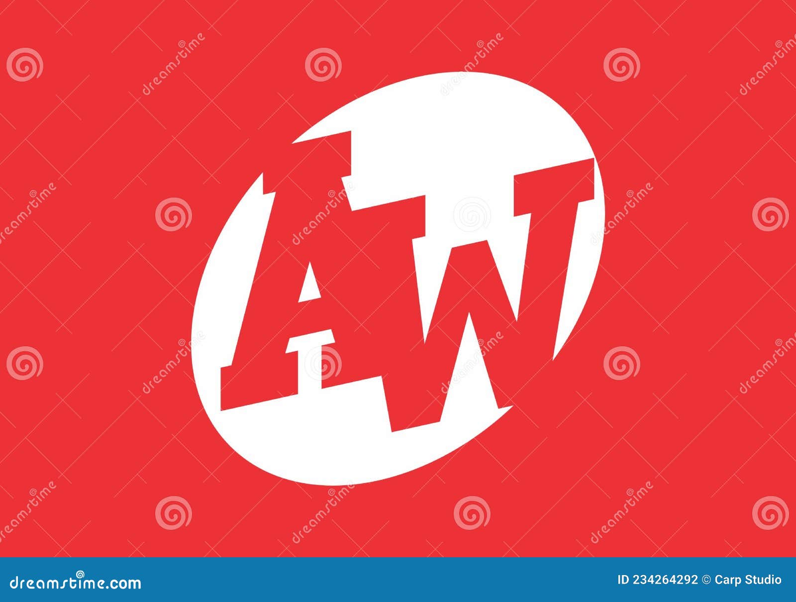AW initial letter in color stock vector. Illustration of vector - 234264292