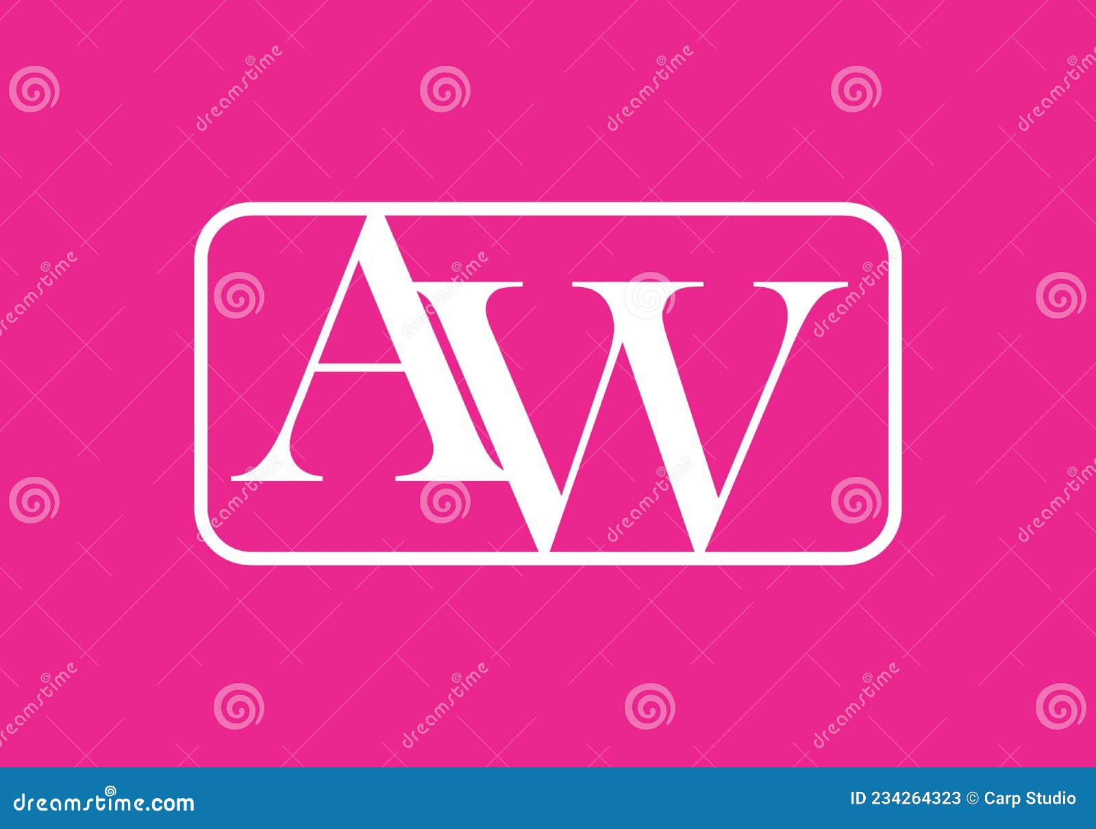 AW initial letter in color stock vector. Illustration of company ...