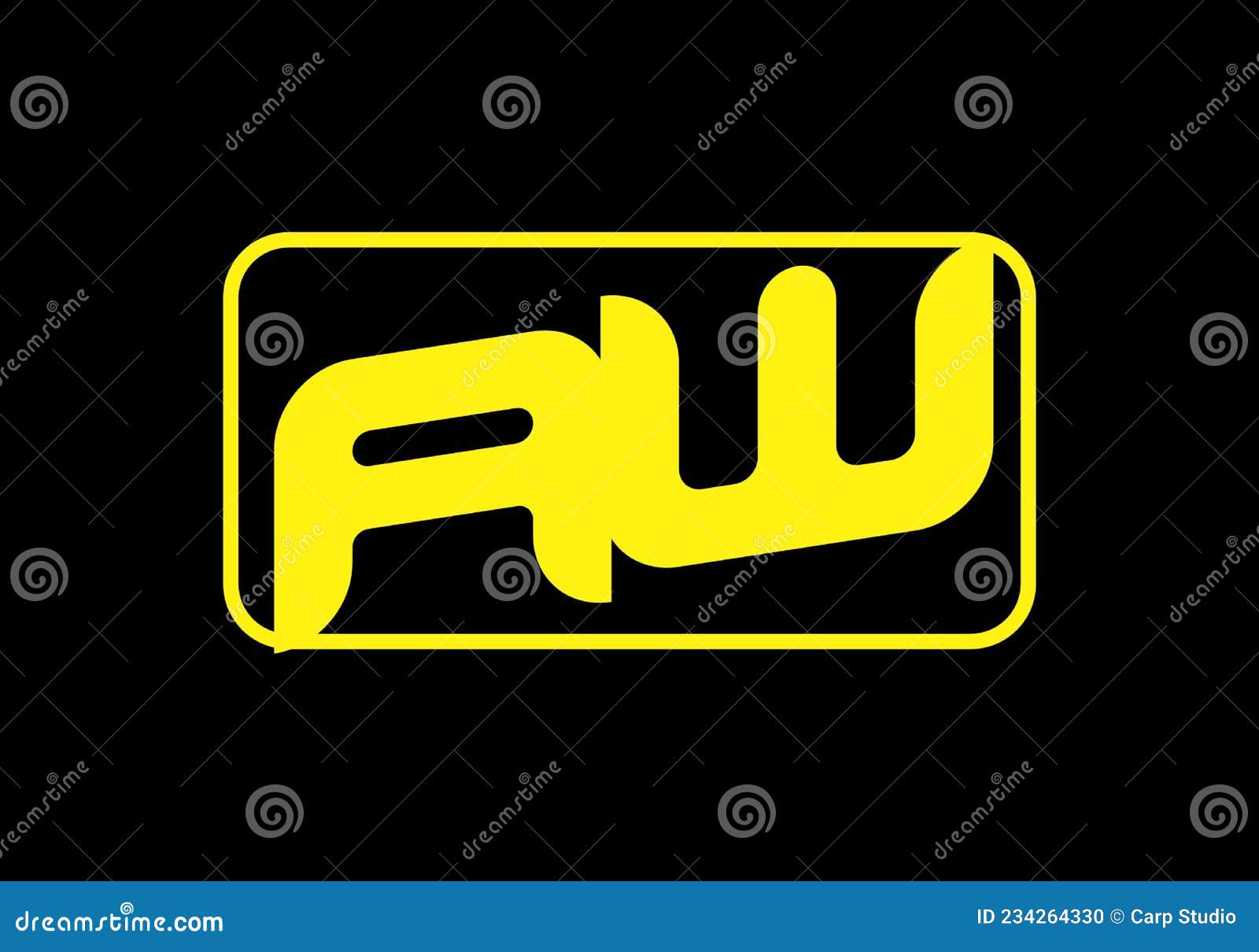 AW initial letter in color stock vector. Illustration of sign - 234264330