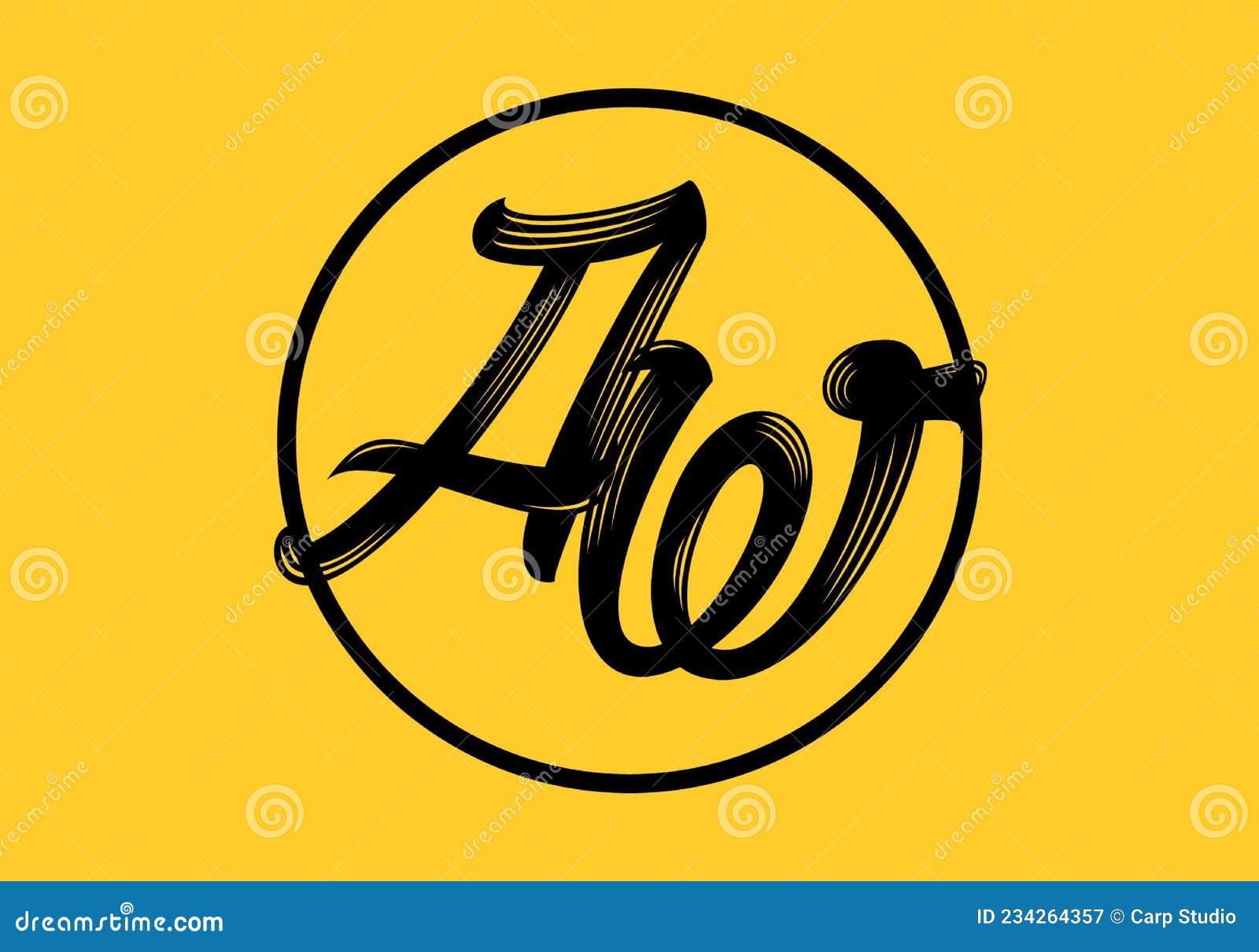 AW initial letter in color stock vector. Illustration of monogram ...