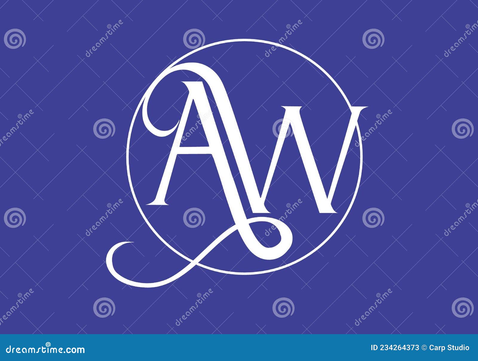 AW initial letter in color stock vector. Illustration of brand - 234264373