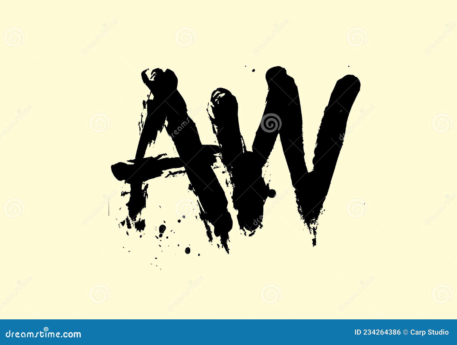 AW initial letter in color stock vector. Illustration of company ...
