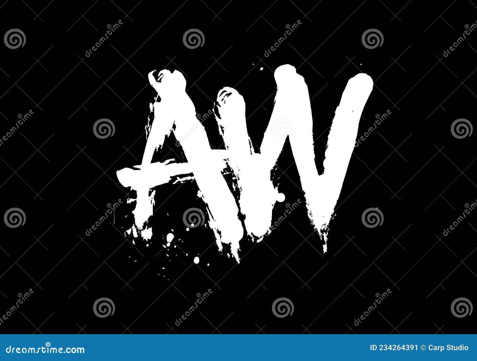 AW initial letter in color stock vector. Illustration of shape - 234264391