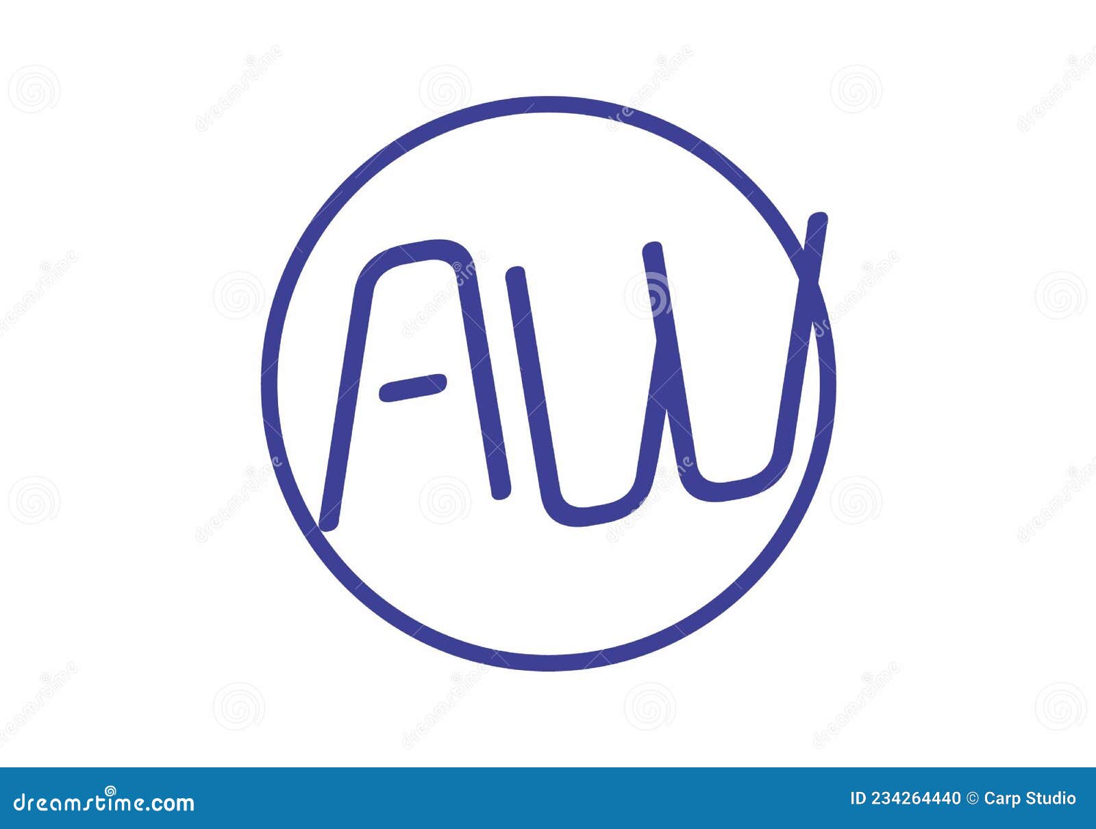 AW initial letter in color stock vector. Illustration of typography ...