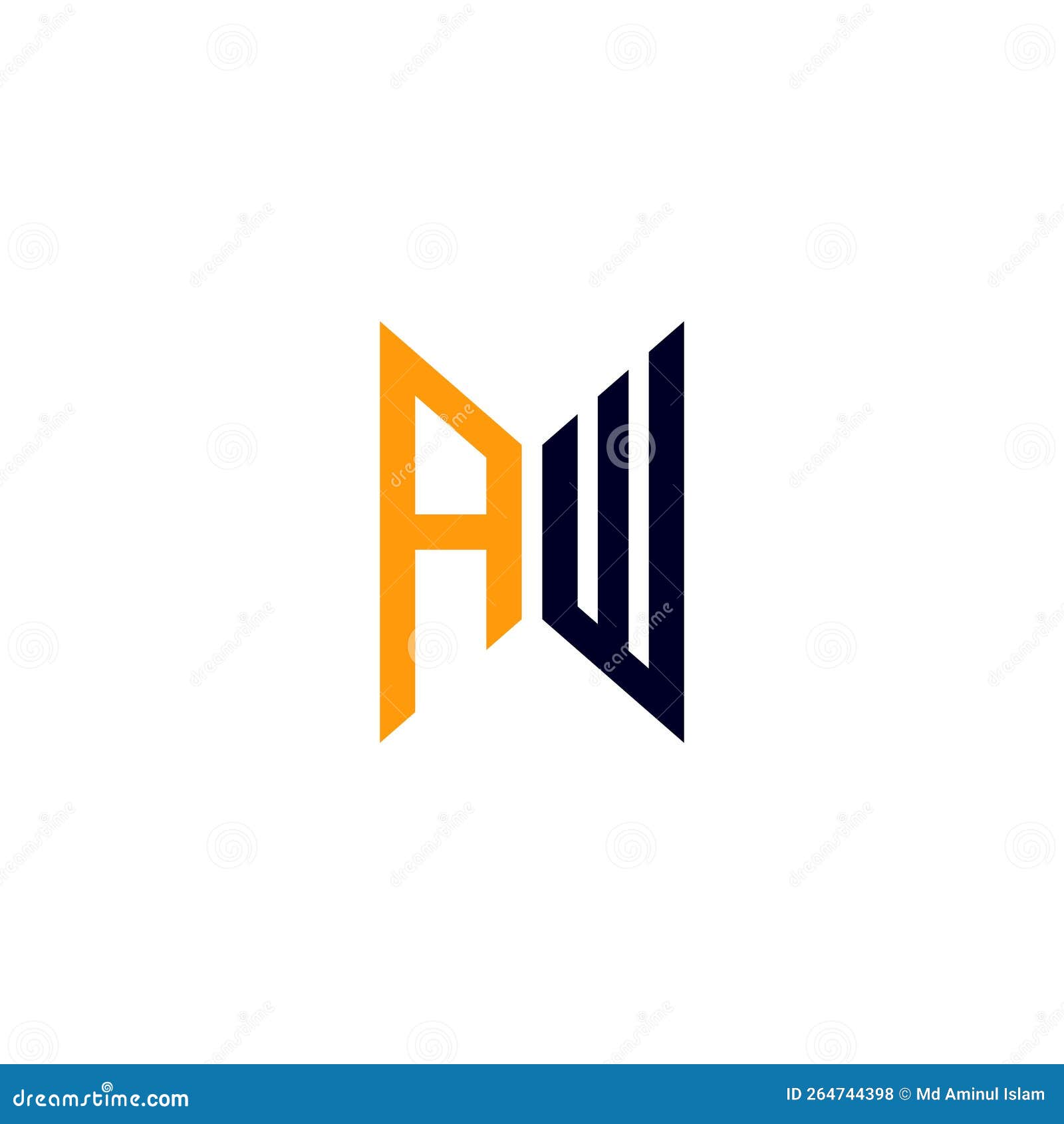 AW Letter Logo Creative Design with Vector Graphic, Stock Vector ...