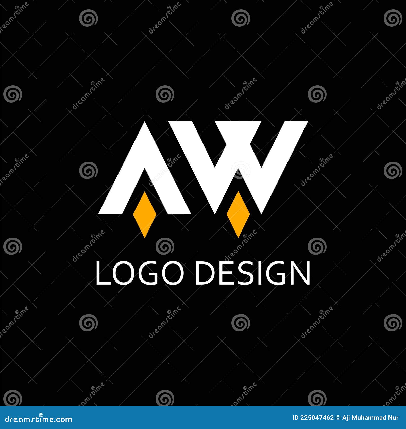 Aw Letter for Simple Logo Design Stock Vector - Illustration of graphic ...