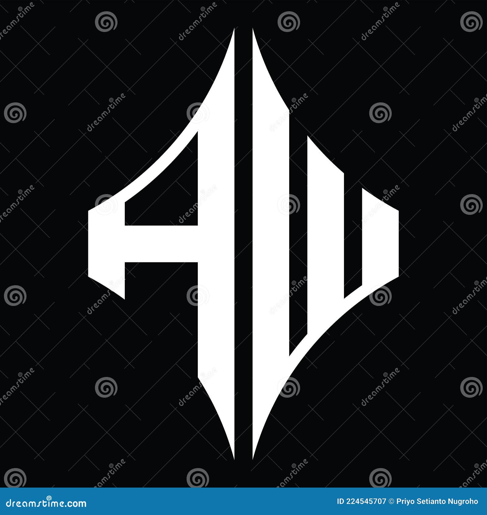 AW Logo Monogram with Diamond Shape Design Template Stock Vector ...
