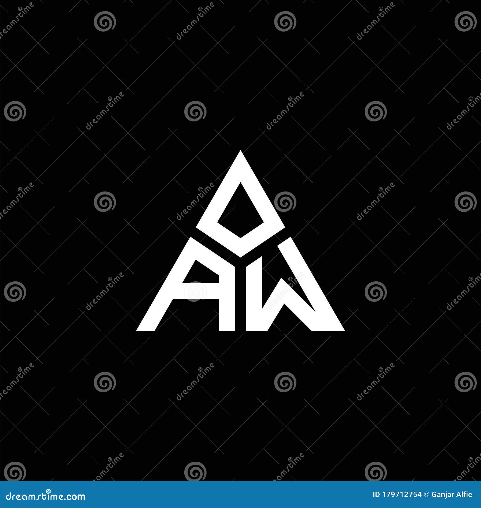 AW Monogram Logo with 3 Pieces Shape Isolated on Triangle Stock Vector ...